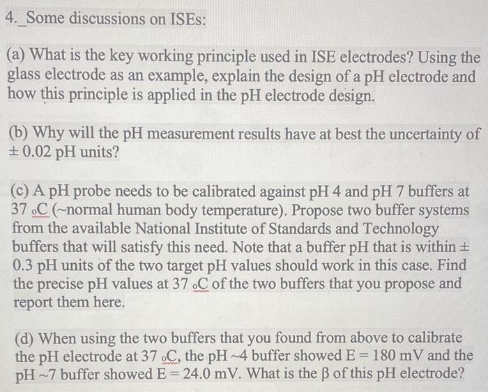 Solved (a) What is the key working principle used in ISE | Chegg.com