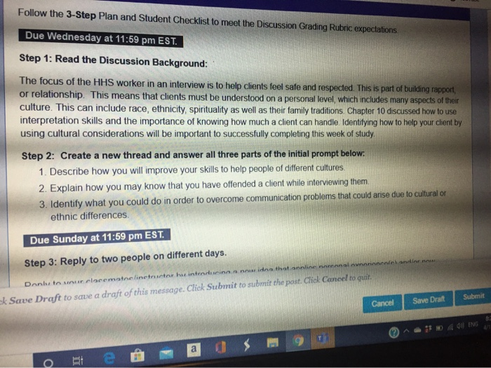 Solved Follow the 3-Step Plan and Student Checklist to meet | Chegg.com