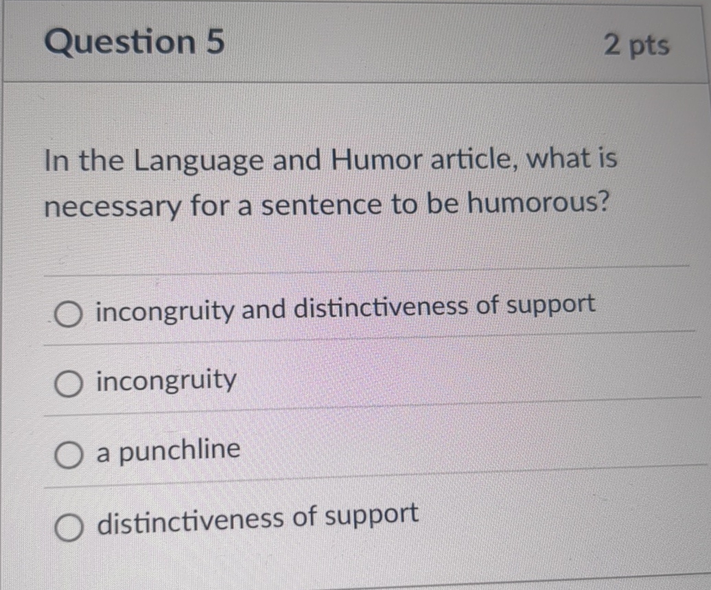 Solved Question 5In the Language and Humor article, what | Chegg.com