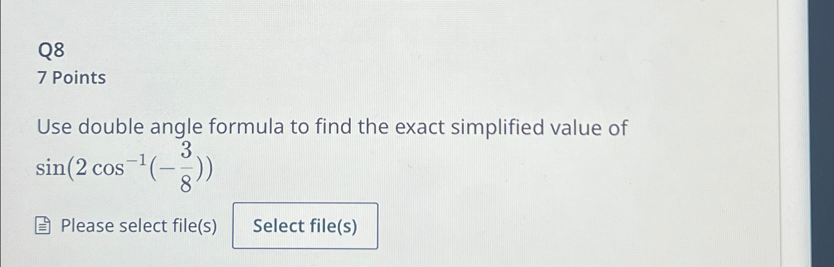 Solved Q87 ﻿PointsUse double angle formula to find the exact | Chegg.com