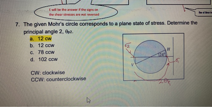 Solved E will be the answer if the signs on the shear | Chegg.com