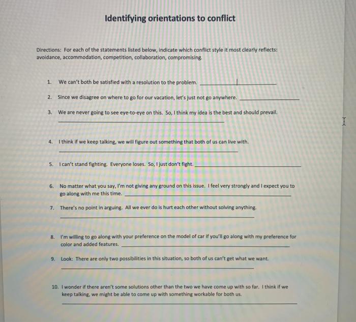 Solved Identifying orientations to conflict Directions: For | Chegg.com