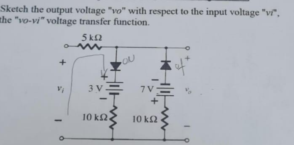Solved Sketch the output voltage " \( ﻿v o \) " ﻿with | Chegg.com
