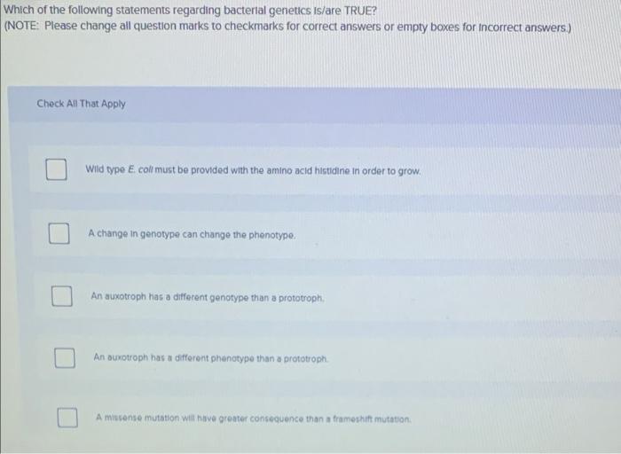Solved Which of the following statements regarding bacterial | Chegg.com