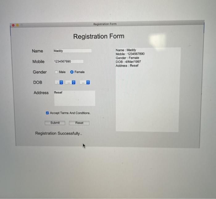 Solved Lab 8 Create a GUI with form elements shown below: | Chegg.com