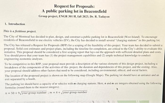 Solved 1. Introduction Request for Proposals: A public | Chegg.com