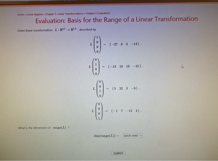 Solved Home Linear Algebra - Chapter 3 Linear | Chegg.com