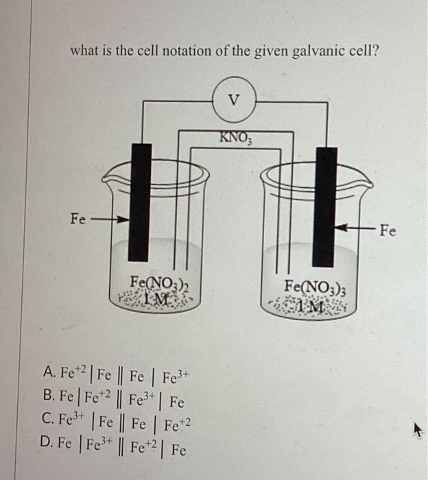 what is the cell notation of the given galvanic cell? | Chegg.com