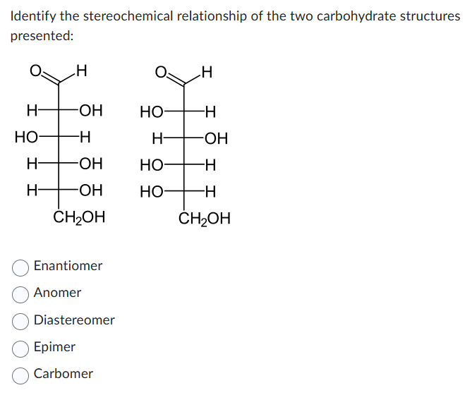 Solved Identify the stereochemical relationship of the two | Chegg.com