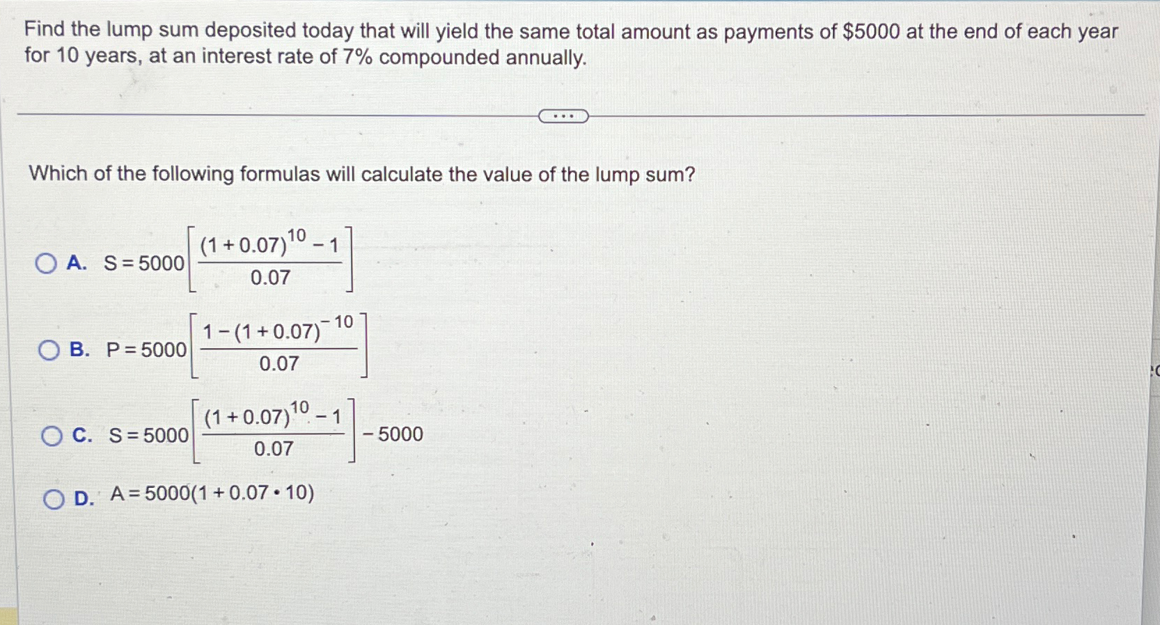 Solved Find the lump sum deposited today that will yield the | Chegg.com