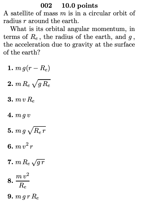 Solved A Satellite Of Mass M ﻿is In A Circular Orbit Of