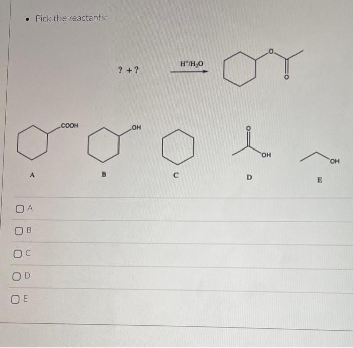 Solved • Pick the reagents : 1. 2. A. BH3, THF, H2O2/NaOH B. | Chegg.com