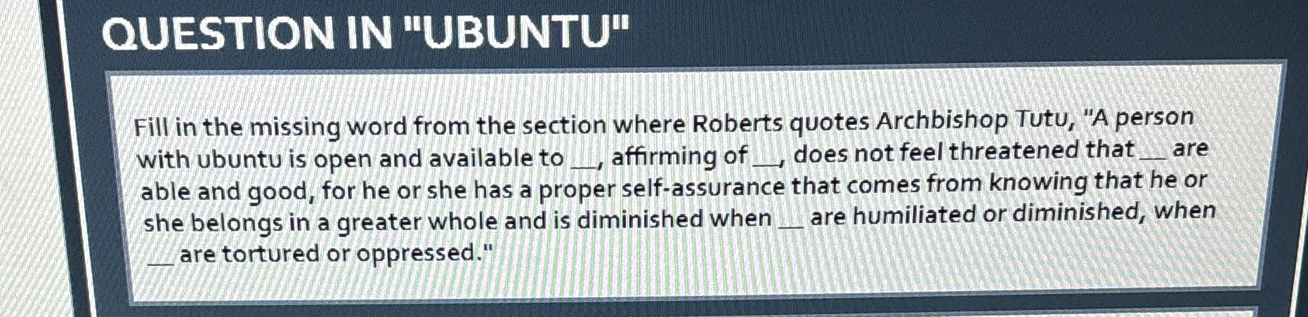 Solved What does this mean QUESTION IN "UBUNTU"Fill in the | Chegg.com