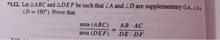 Solved *3.12. Let AABC and ADEF be such that LA and 2D are | Chegg.com Solved *3.12. Let AABC and ADEF be such that LA and 2D are | Chegg.com