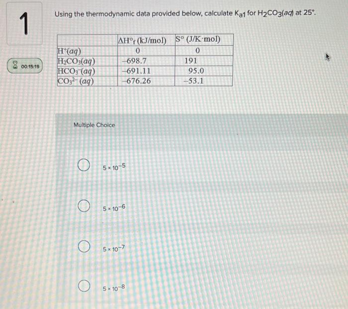 Solved Using the thermodynamic data provided below, | Chegg.com