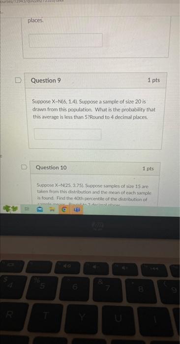 Solved Suppose X-N(6, 1.4). Suppose a sample of size 20 is | Chegg.com