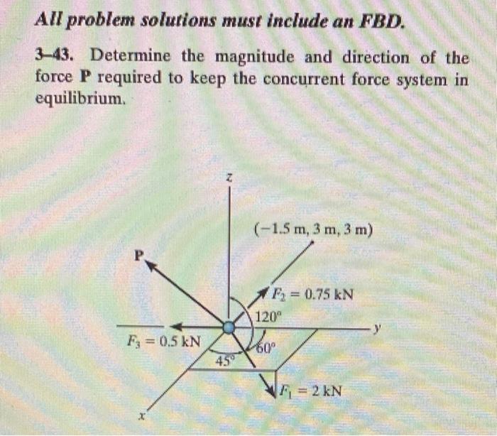 Solved All problem solutions must include an FBD. 3–43. | Chegg.com