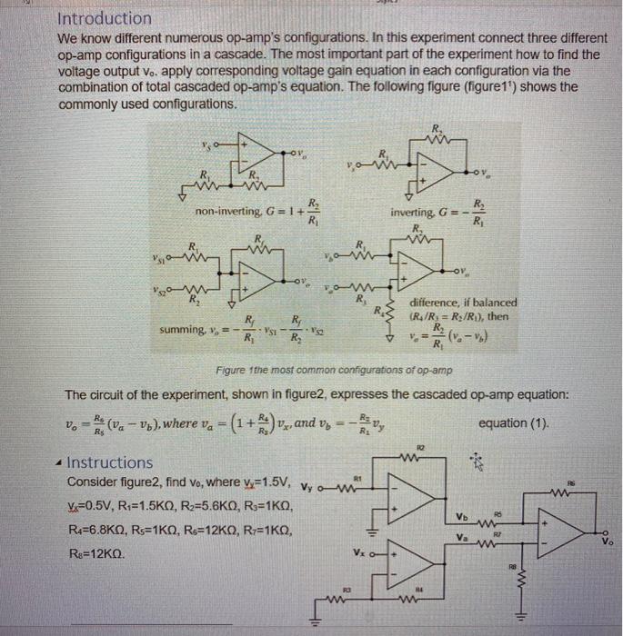 Solved Introduction We know different numerous op-amp's | Chegg.com