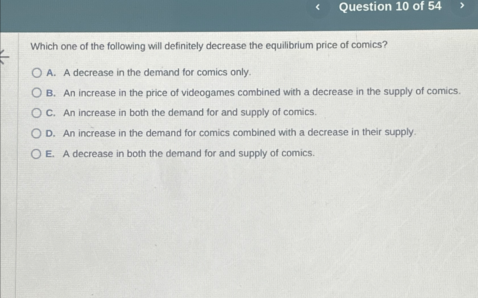 Solved Question 10 ﻿of 54Which one of the following will | Chegg.com