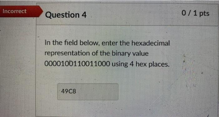 Solved In the field below, enter the hexadecimal | Chegg.com