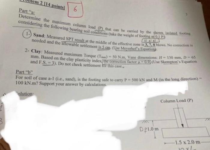 Solved Part"a: Determine the maximum column load (P) that | Chegg.com