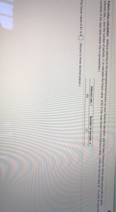 Solved Future value calculation without referring to the | Chegg.com