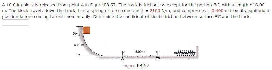 Solved A 10.0 kg block is released from point A in Figure | Chegg.com