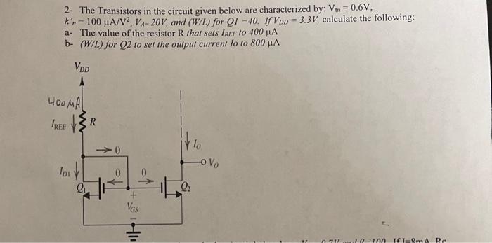 Solved 2- The Transistors in the circuit given below are | Chegg.com