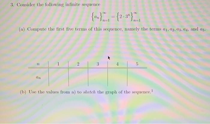 Solved 3. Consider the following infinite sequence (a) | Chegg.com