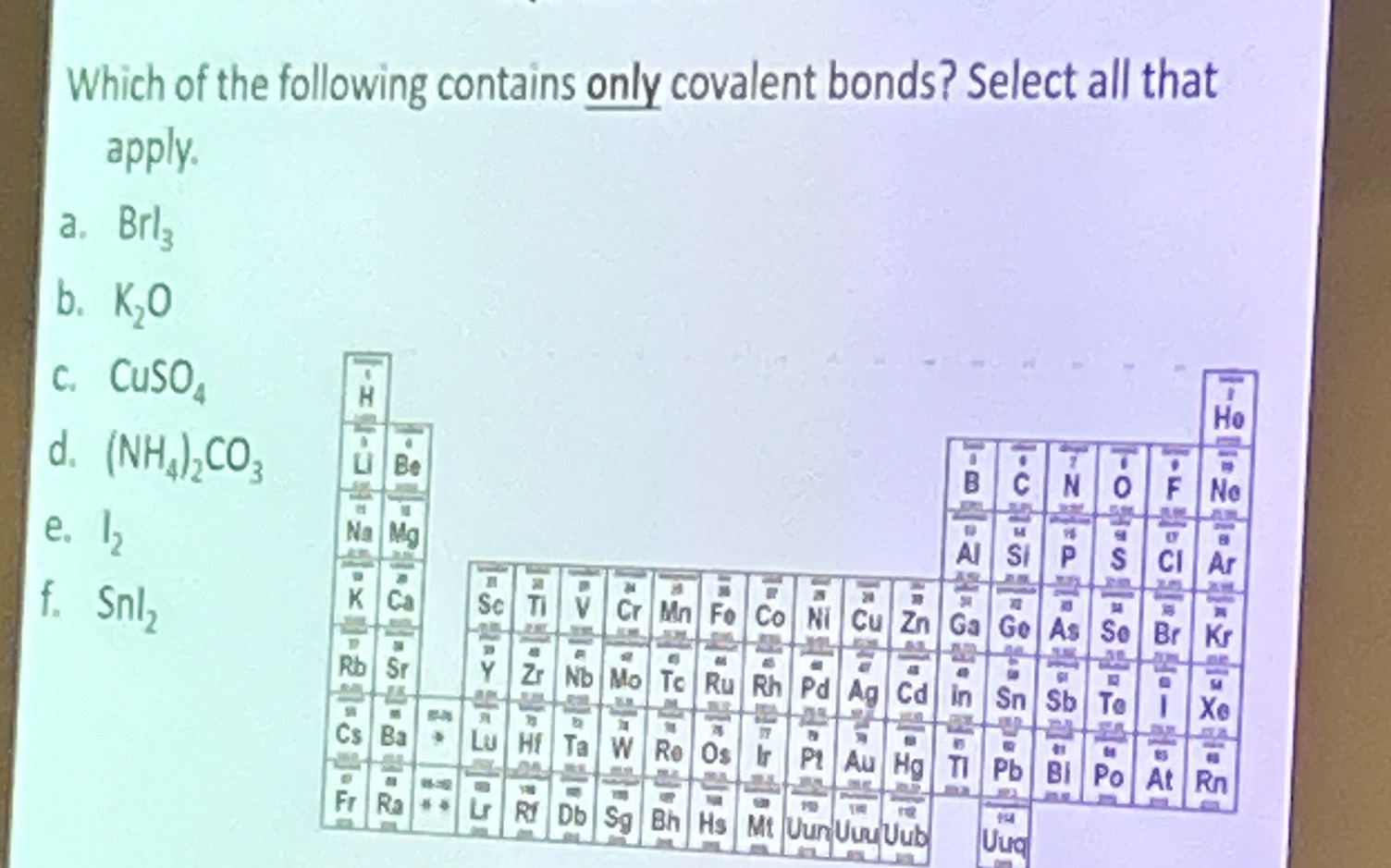 Solved Which of the following contains only covalent bonds? | Chegg.com