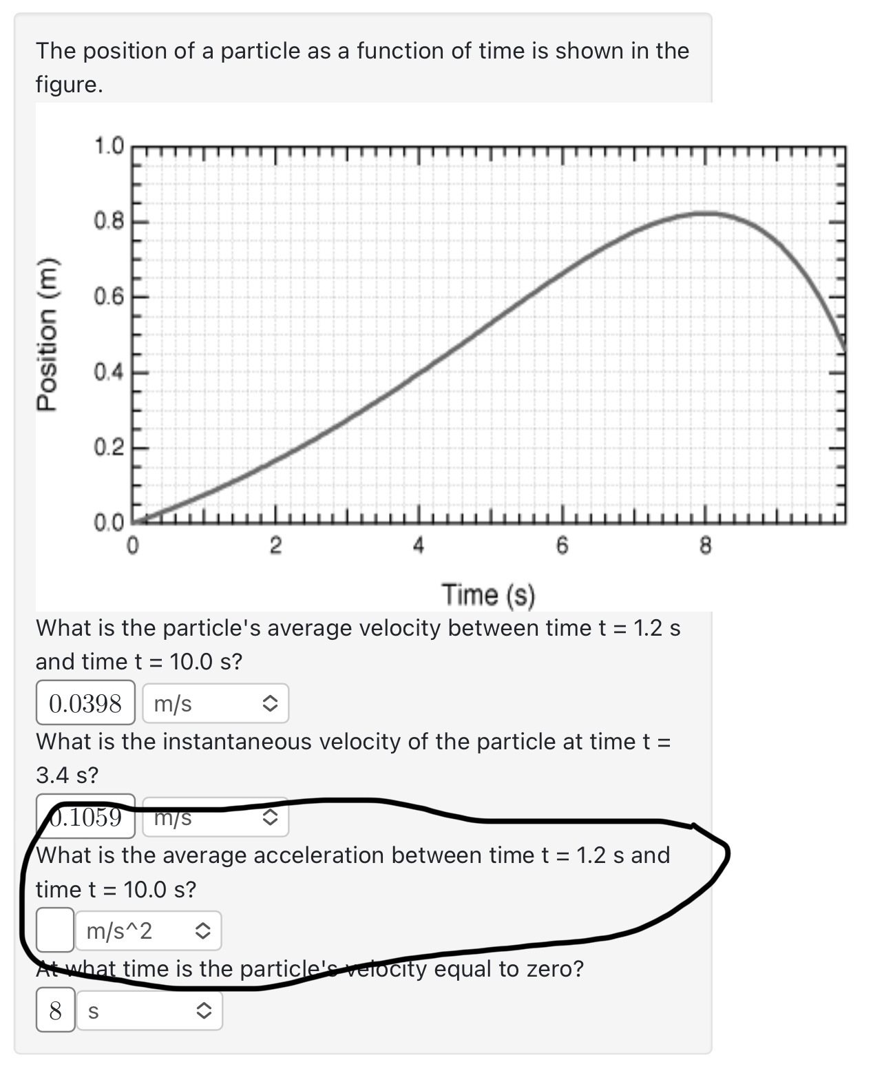 Solved The position of a particle as a function of time is | Chegg.com