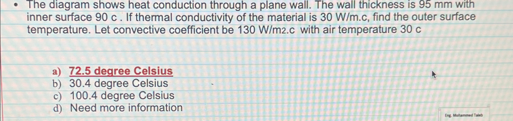 Solved The diagram shows heat conduction through a plane | Chegg.com