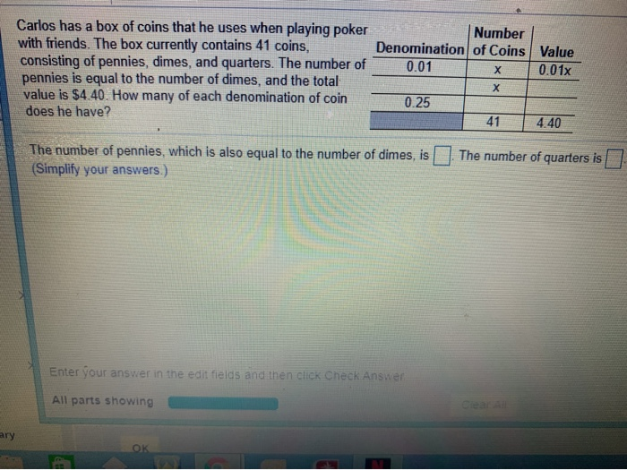 Solved Carlos has a box of coins that he uses when playing | Chegg.com