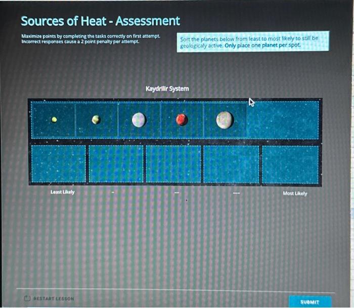 Solved Sort the planets below from least to most likely to | Chegg.com