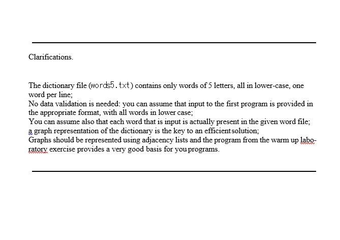 The dictionary file (words5.txt) contains only words | Chegg.com