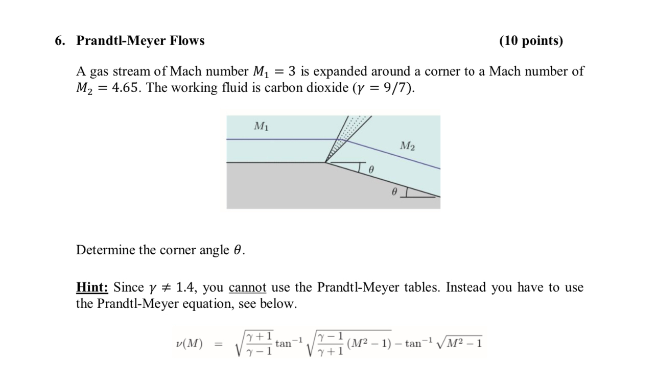 Solved Prandtl-Meyer Flows(10 ﻿points)A gas stream of Mach | Chegg.com