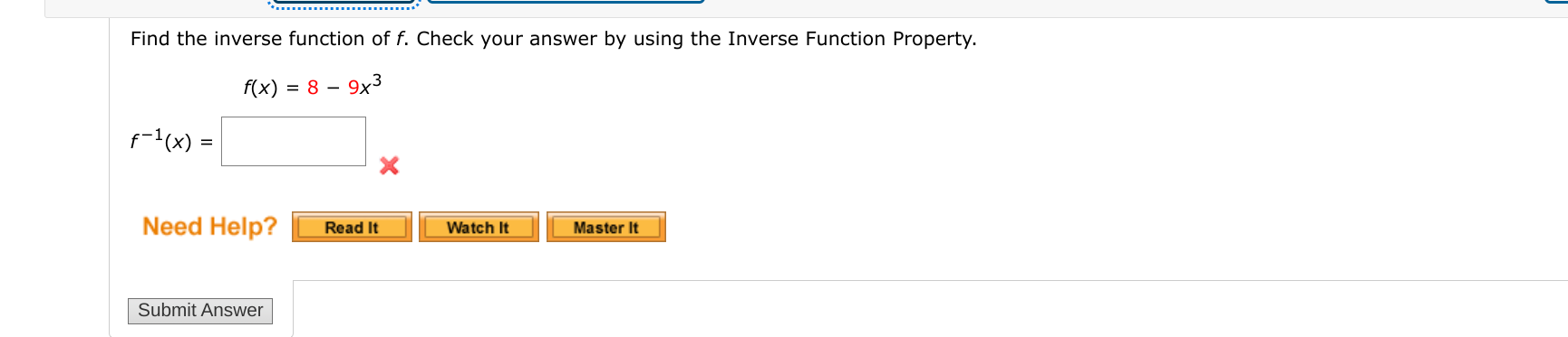 Solved Find the inverse function of f. ﻿Check your answer by | Chegg.com