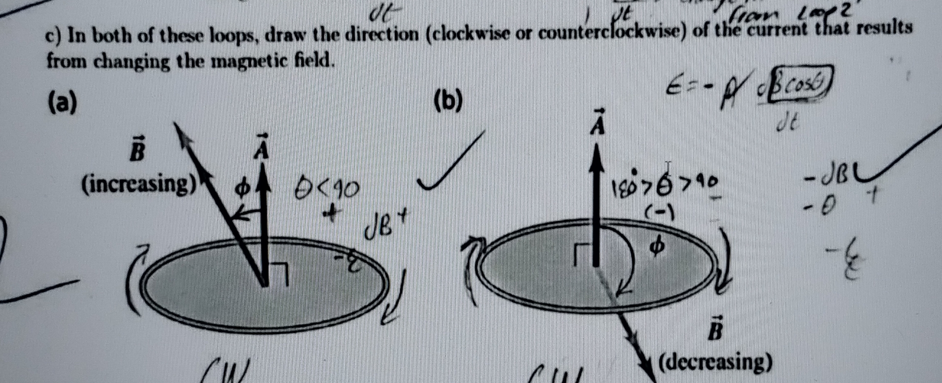 Solved c) ﻿In both of these loops, draw the direction | Chegg.com