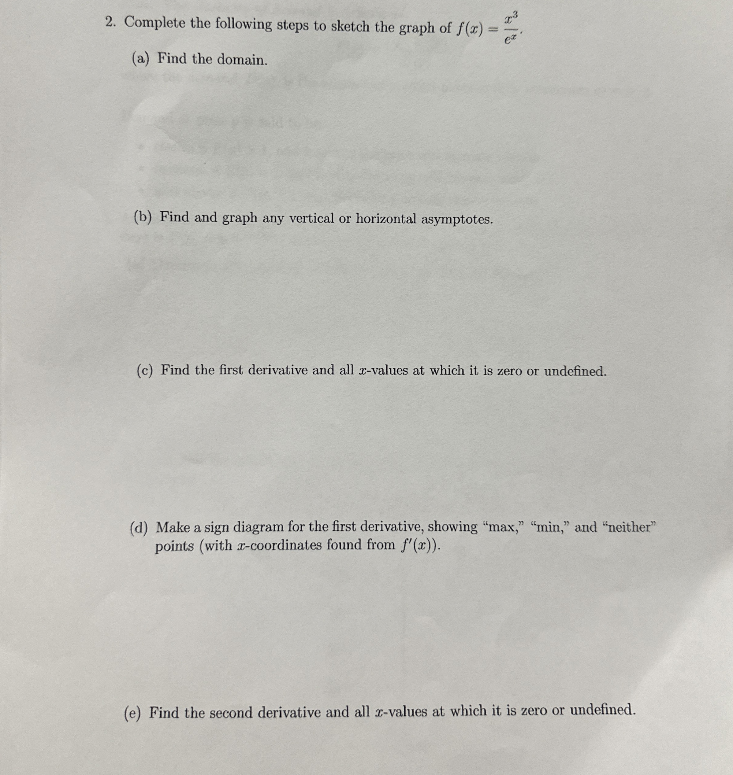 Solved Complete the following steps to sketch the graph of | Chegg.com