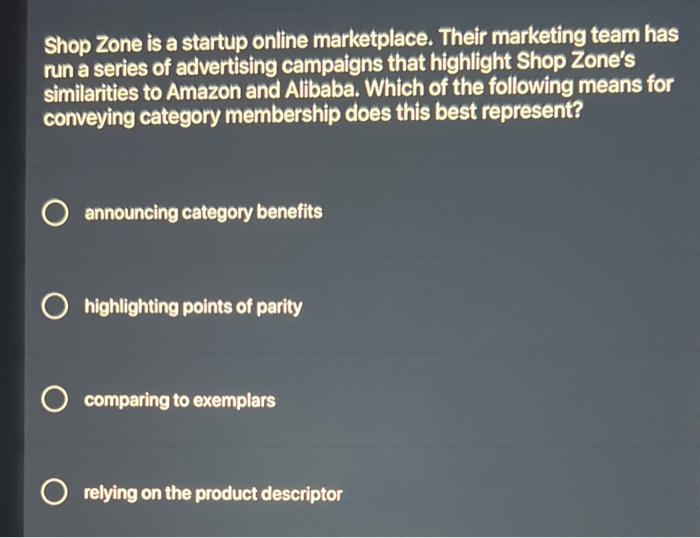 Shop Zone is a startup online marketplace. Their | Chegg.com