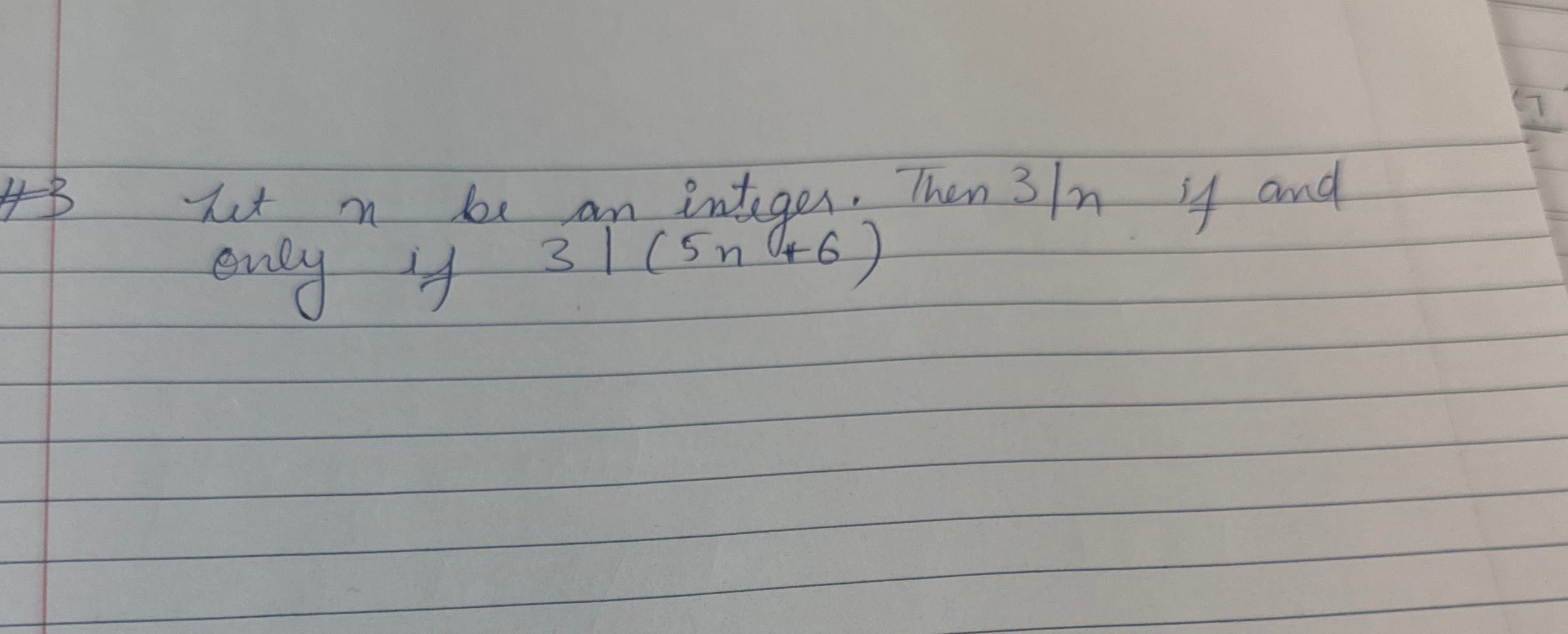 Solved H3 ﻿Let x ﻿be an integer. Then 3n ﻿if andonly if | Chegg.com