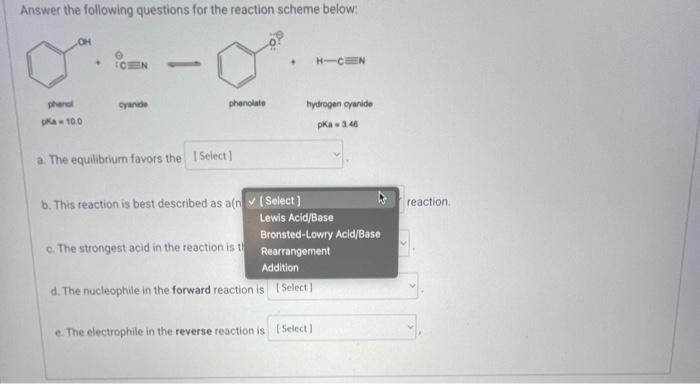 Solved Answer the following questions for the reaction | Chegg.com