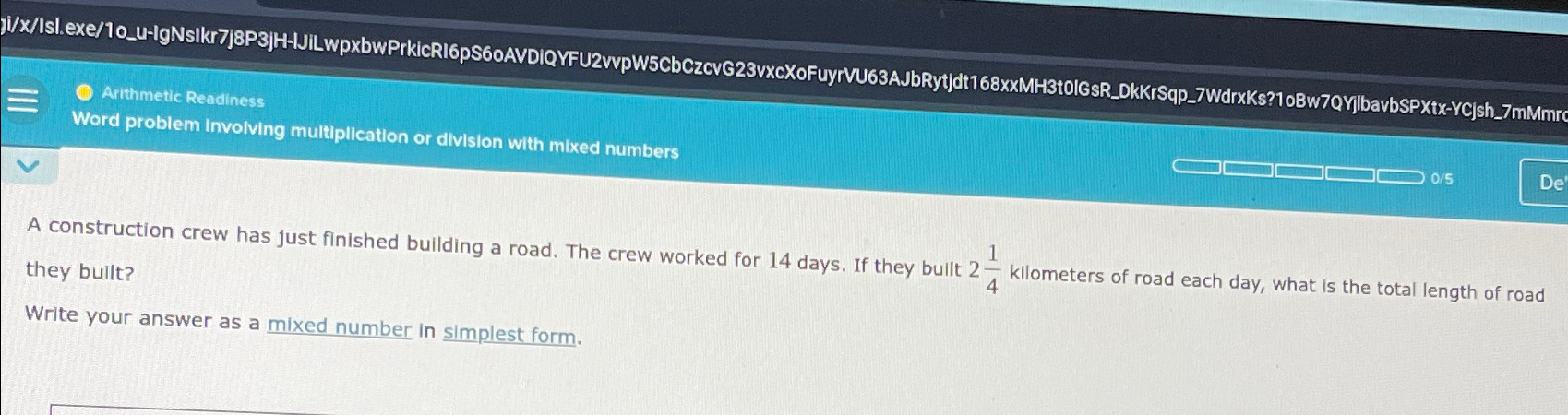 Solved Arithmetic ReadinessWord problem involving | Chegg.com