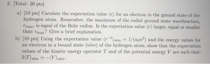 Solved 2. [Total: 20 pts) a) (10 pts) Caculate the | Chegg.com