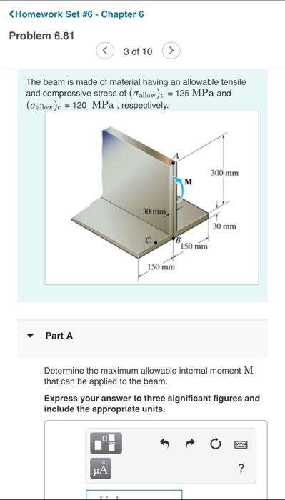 Solved The beam is made of material having an allowable | Chegg.com