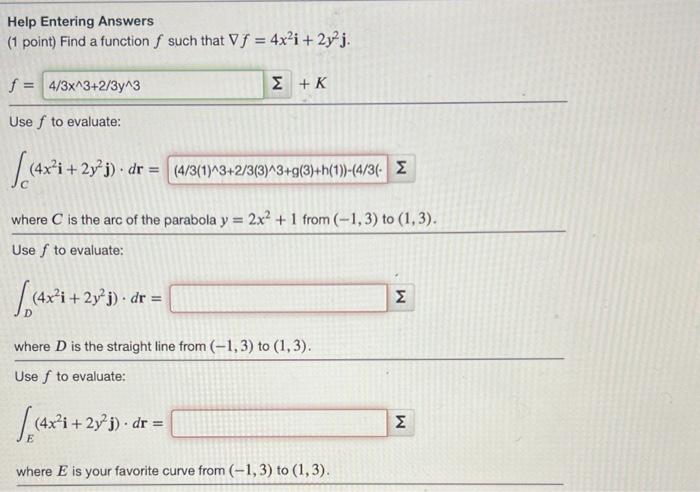 Solved Help Entering Answers (1 point) Find a function f | Chegg.com