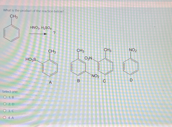 Solved What is the product of the reaction below? CH3 HNO3, | Chegg.com