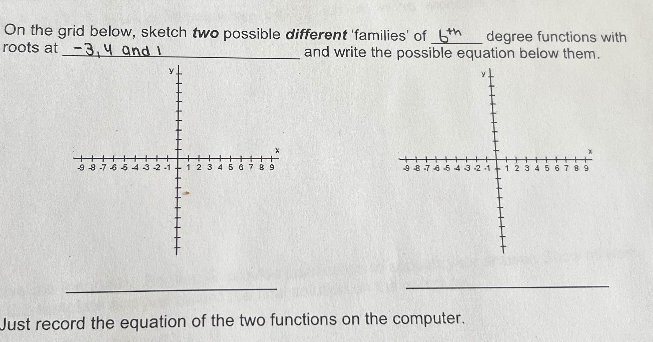Solved On the grid below, sketch two possible different | Chegg.com