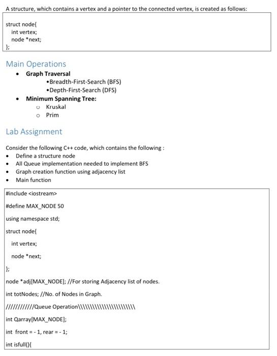 Solved A graph is a non-linear data structure that enables | Chegg.com