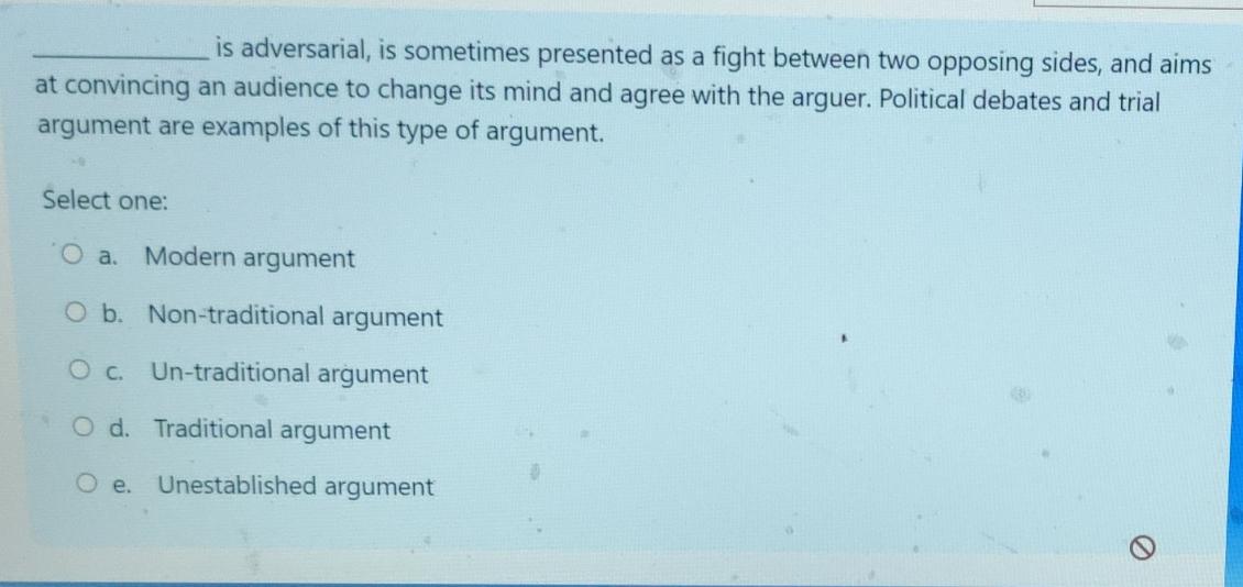 Solved is adversarial, is sometimes presented as a fight | Chegg.com